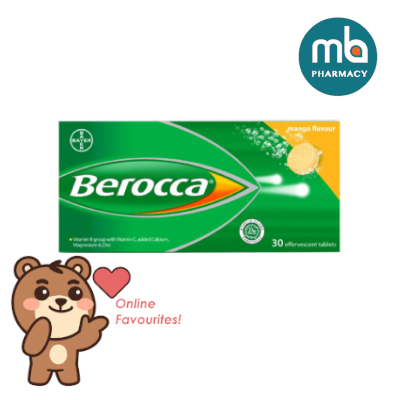 Berocca Mango Effervescent Tablets 30s | Energy & Focus Support ...