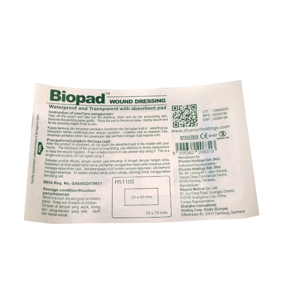 BIOPAD WOUND DRESS 5X7CM 1'S – Medibay Pharmacy : Health | Beauty ...