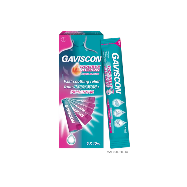 GAVISCON DOUBLE ACTION SACHETS 10ML X5'S – Medibay Pharmacy : Health ...
