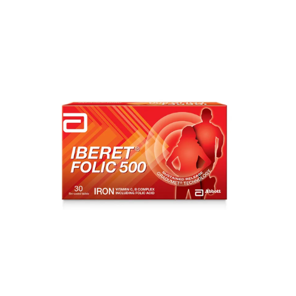 Iberet Folic 500 Tablets (30s) - Iron & B-Complex Supplement – Medibay ...