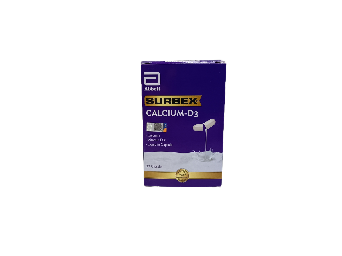 Surbex Calcium D3 (30's) Capsules - Bone Health & Mineral Support ...