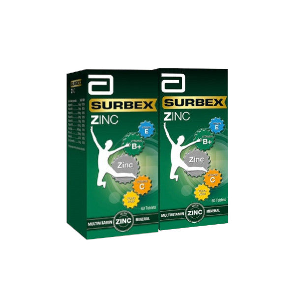 SURBEX ZINC B-PLUS TABLET 2X60'S – Medibay Pharmacy : Health | Beauty ...