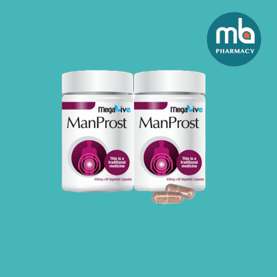 MegaLive Manprost 450mg - Prostate Support Twin Pack (60's x 2 ...